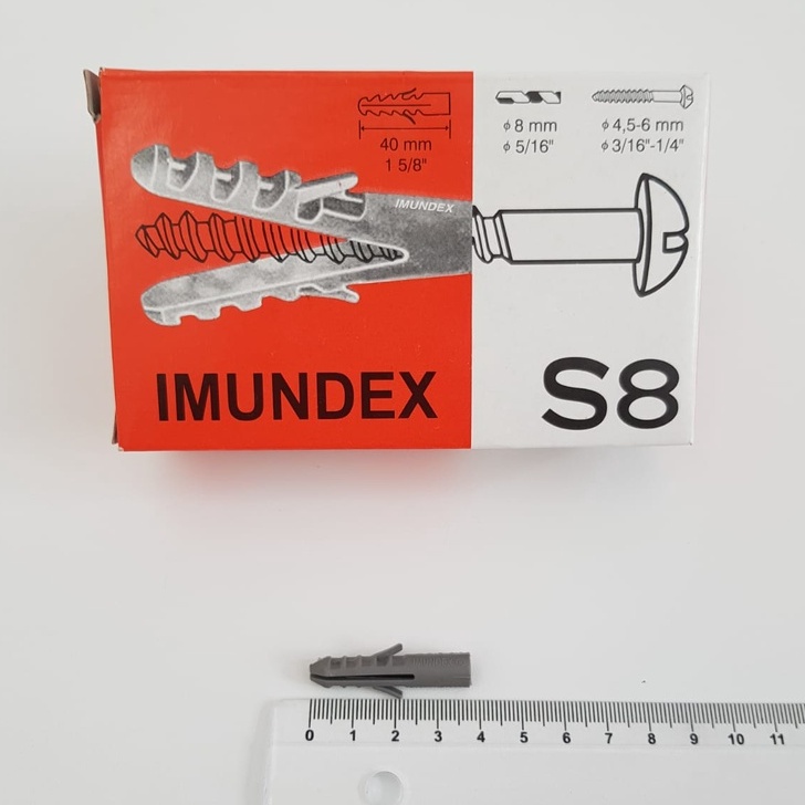 Jual Fisher IMUNDEX S8 Isi 100pcs Fiser Viser Piser Visher Tanam Lubang Dinding 8mm 8 mm ...