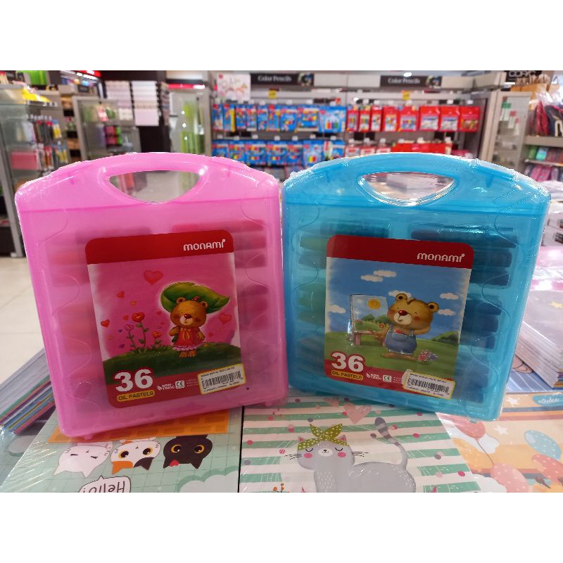 Jual MONAMI BEAR OIL PASTEL ISI 36C BLUE(CRAYON MONAMI) | Shopee Indonesia