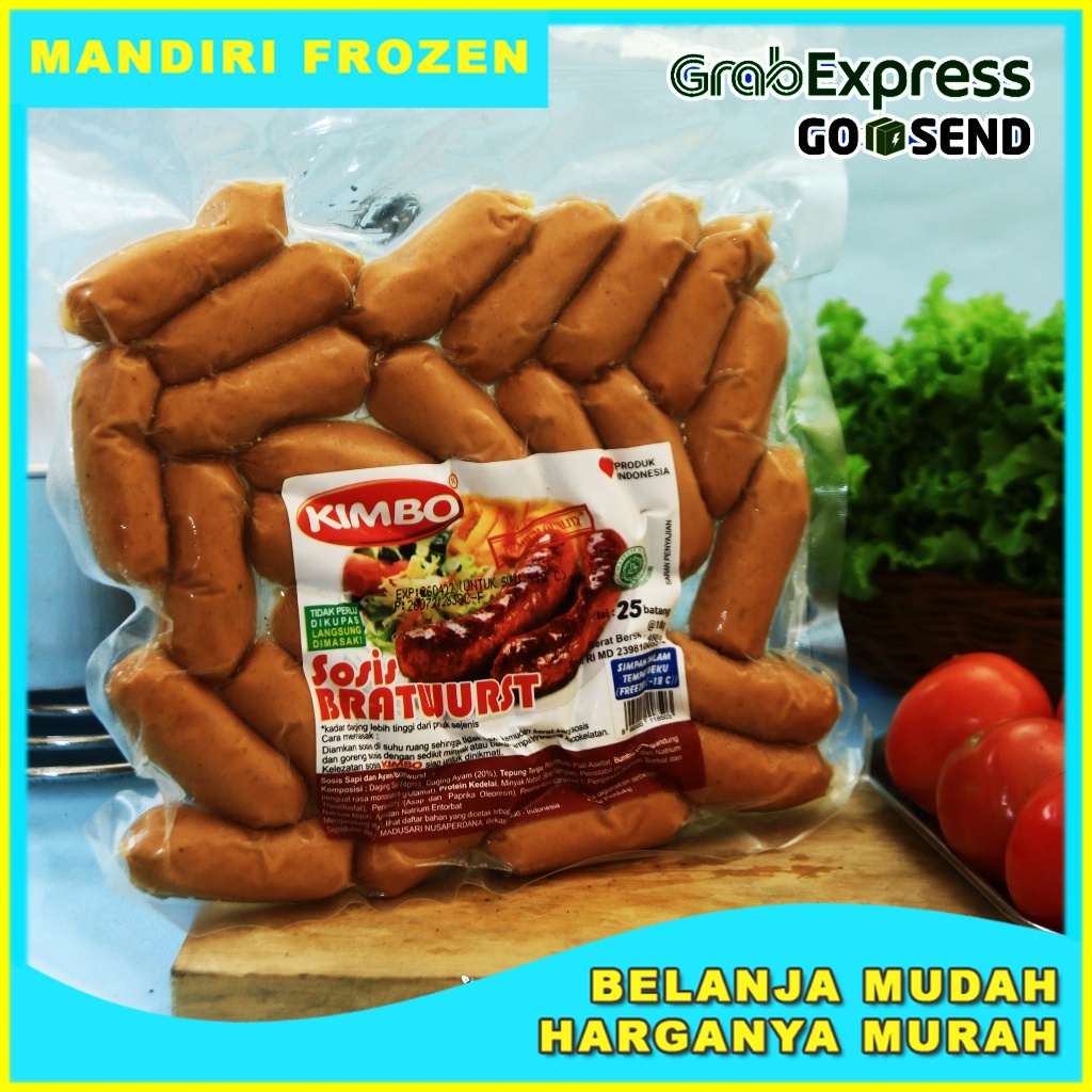 Jual KIMBO Sosis Sapi Bratwurst Cocktail 450gr Isi 25pcs | Shopee Indonesia
