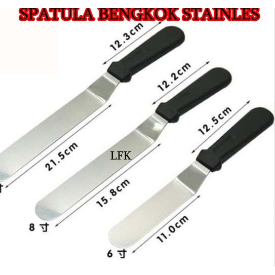 Jual 32 37 42CM SPATULA BENGKOK PANJANG STAINLESS BAKERY CAKE STEEL ...