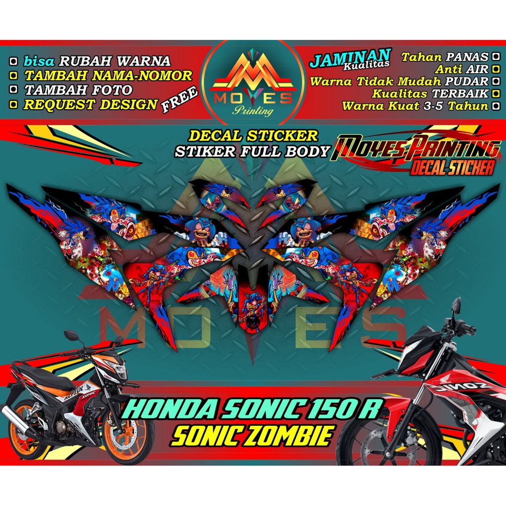 Jual Decal Stiker Sonic 150R Dekal Fullbody Motor Sonic 150 Stiker ...