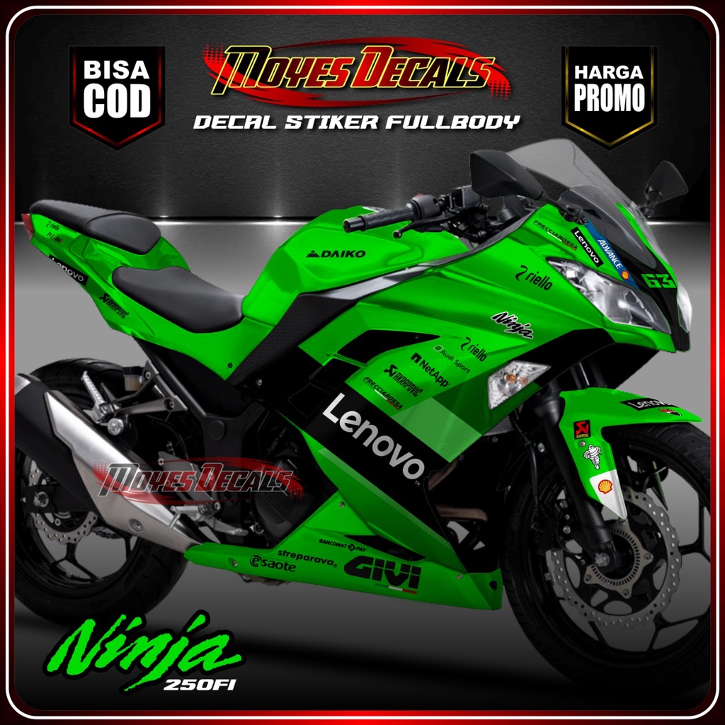 Jual Decal Ninja 250 FI // Decal Kawasaki Ninja RR 250 FI Fullbody ...