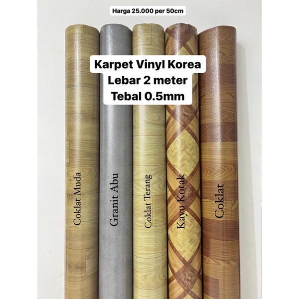 Jual KARPET VINYL LANTAI IMPORT MOTIF KAYU / MARMER PERLAK WALLPAPER ...