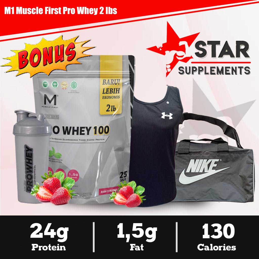 Jual M1 Muscle First Pro Whey 100 2 lbs (900gr) / Susu Whey Protein 2lb ...