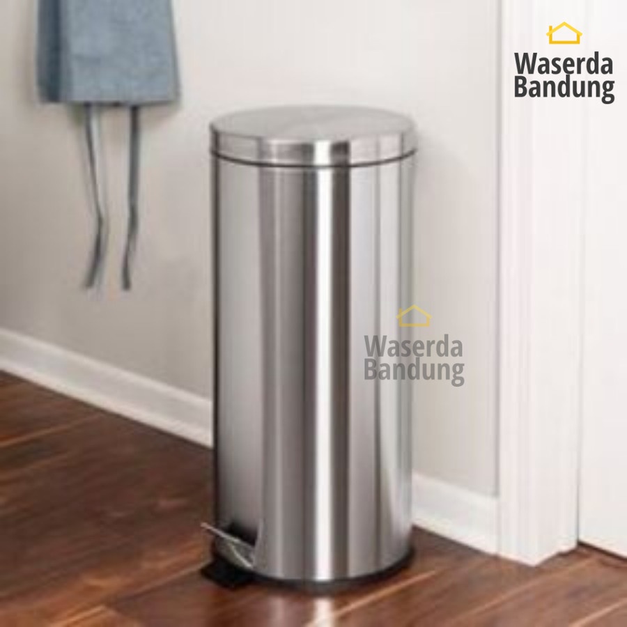 Jual Tong Sampah Tempat Sampah Injak Pedal Stainless Slow Close 30 Ltr | Shopee Indonesia