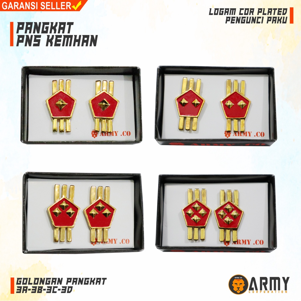 Jual PANGKAT PNS KEMHAN GOLONGAN 3A 3B 3C 3D /EMBLEM PIN KEMHAN ...