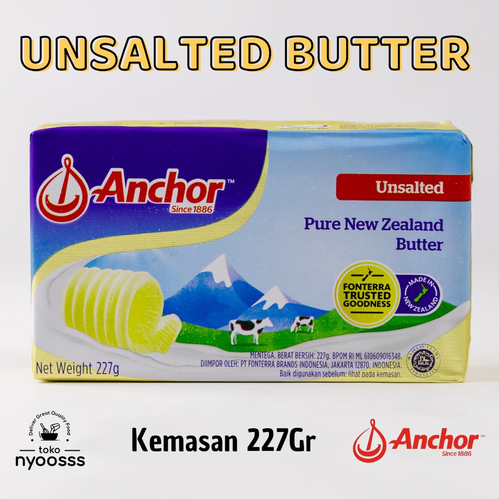 Jual Anchor Unsalted Butter 227Gr / Butter Tawar / Butter MPASI Terbaik ...
