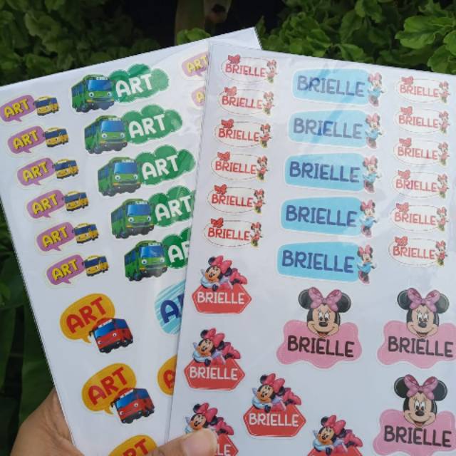 Jual Cetak sticker nama custom | Shopee Indonesia