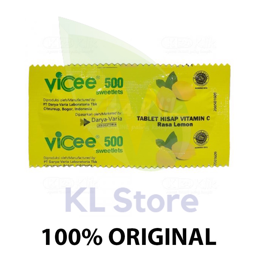 Jual VICEE RASA LEMON SWEETLETS 2TABLET HISAP 500MG VITAMIN C VITACIMIN ...