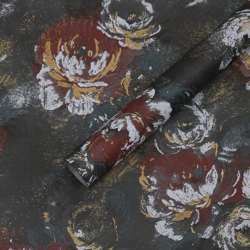 Jual RETRO FLOWER BRUSH PAINTING VINTAGE WRAPPNG FLOWER BAHAN KAIN ...