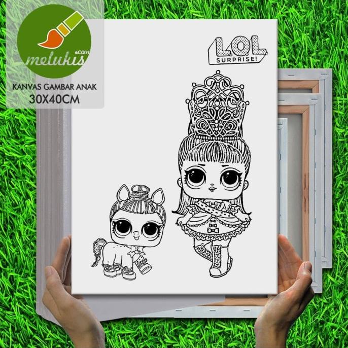 Jual Kanvas Lukis Anak LOL Surprise Queen Menggambar Melukis 30x40 cm ...