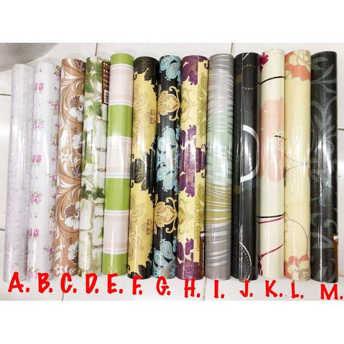 Jual wallpaper+lem stiker wall paper langsung tempel 45 cm x 10 m ...