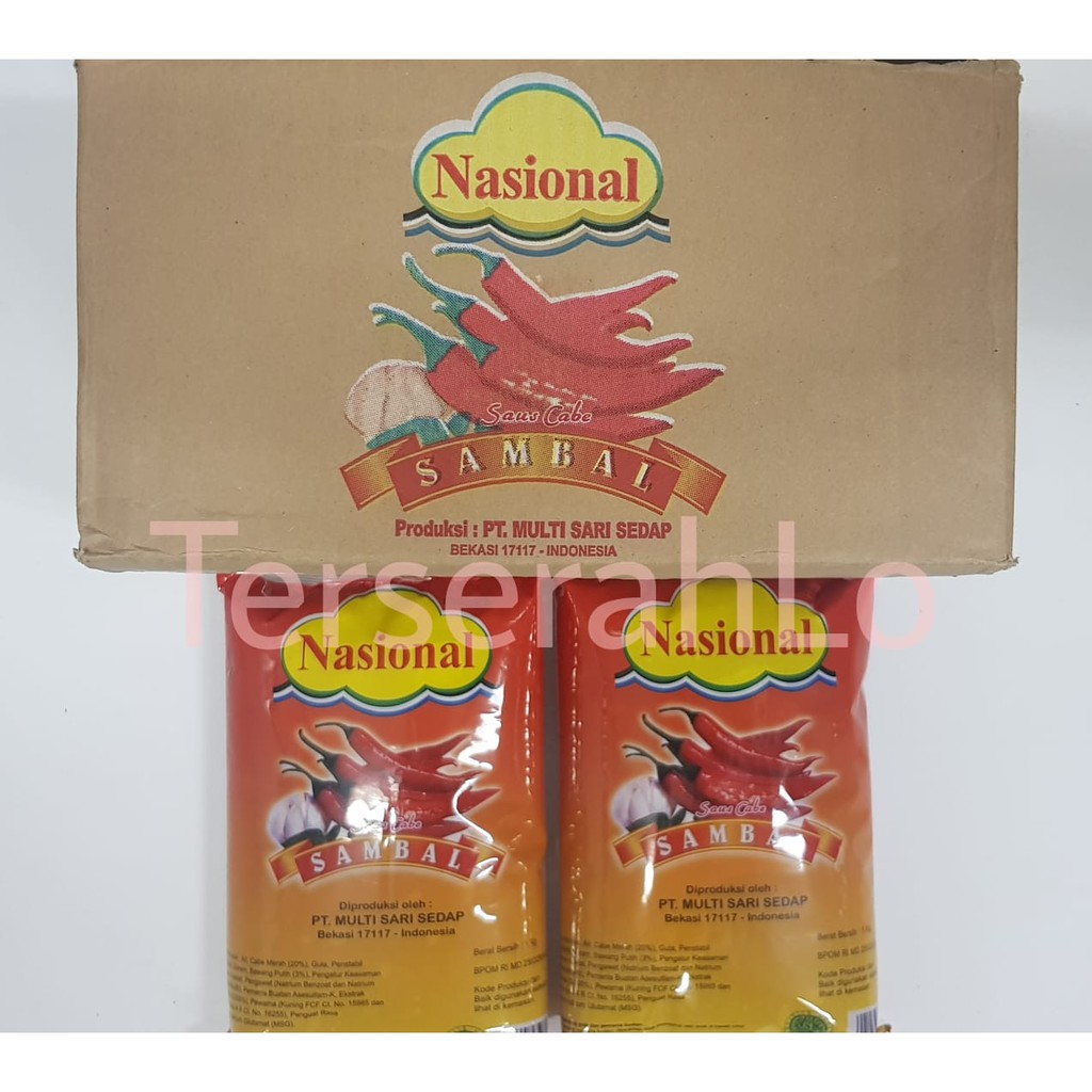Jual Dus Karton Saus / Saos Sambal Nasional 1 Kg - 1 Karton (Dus isi 6 bantal) | Shopee Indonesia