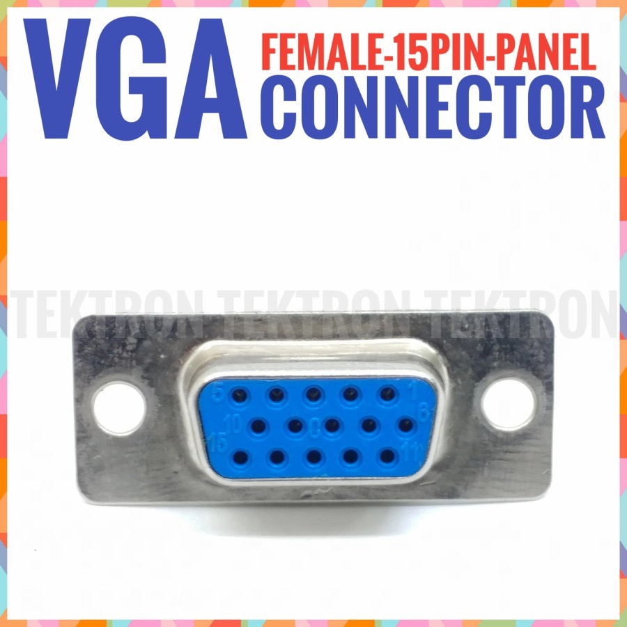Jual VGA Female Connector 15Pin Konektor Monitor Komputer DB15 3 baris | Shopee Indonesia