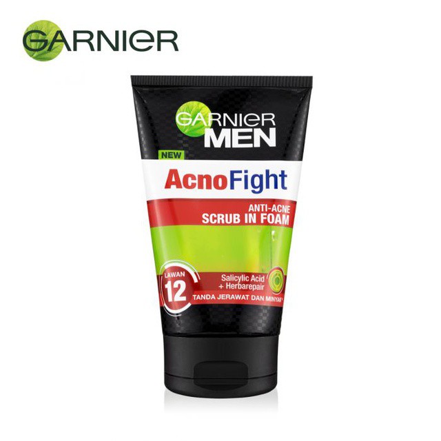 Jual ORIGINAL Garnier Men Acno Fight Anti Acne Scrub in Foam (100 ML)/100% ORIGINAL | Shopee ...