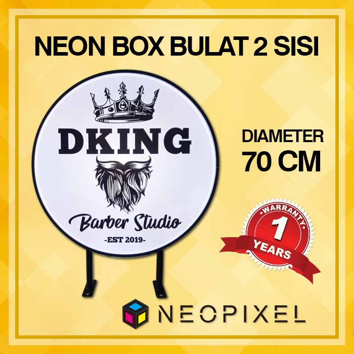 Jual Neon Box Bulat Acrylic Vacum / Emboss - Diameter 70 CM 2 Sisi ...