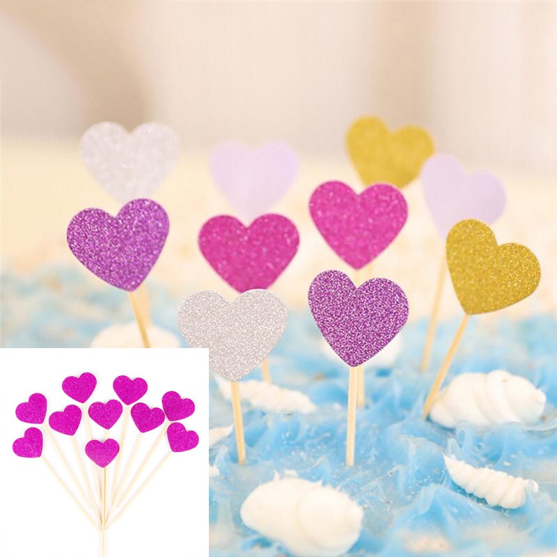 Jual 10 Pcs Topper Kue Ulang Tahun - Topper Cake Hiasan Kue Bentuk Love ...