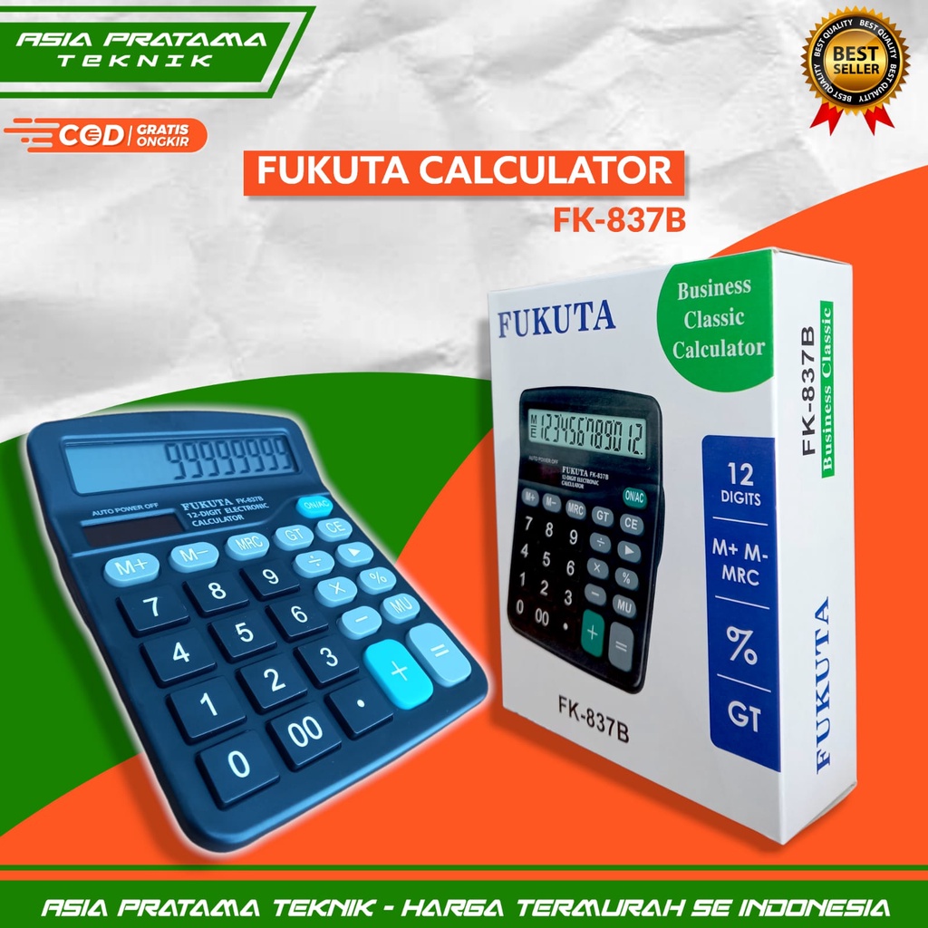 Jual Kalkulator FK-837B 12 Digit -Kalkulator Check / Kakulator Dagang ...