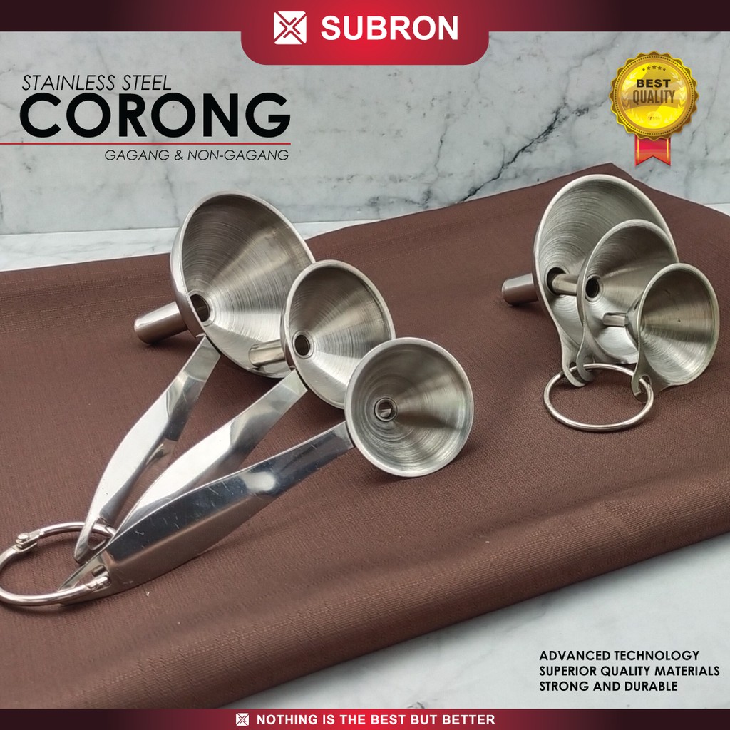 Jual SUBRON Corong Stainless Mini SET 3in1 Serbaguna Tuang Minyak Garam ...