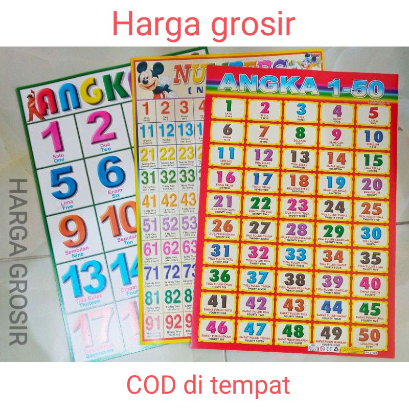 Jual POSTER ANGKA 1-10 /1-50 /1-100 | Shopee Indonesia