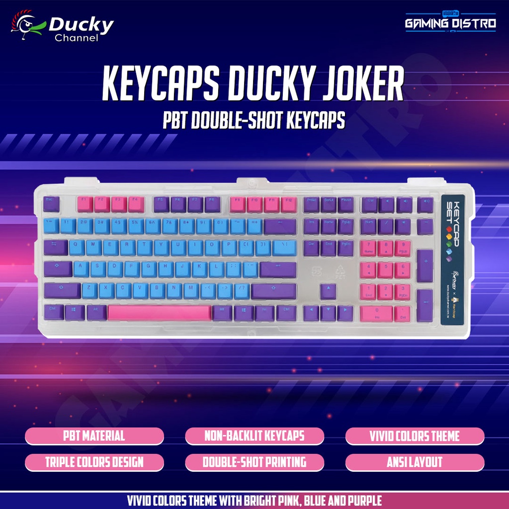Jual Keycaps Ducky Joker - PBT Double-shot & Triple Colors Design ...