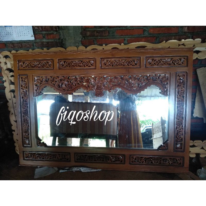Jual CERMIN MADURA KREPYAK KAYU JATI MIROR KACA HIAS UKIR | Shopee ...
