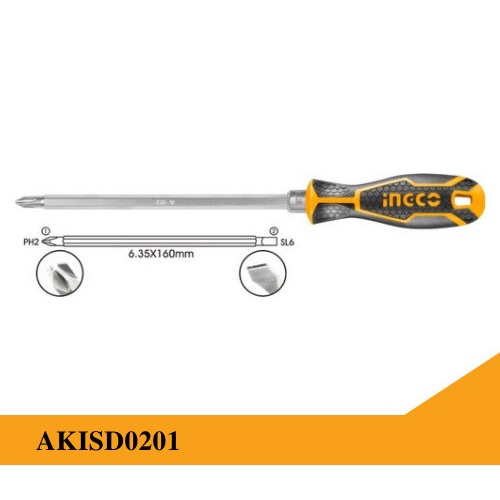 Jual Ingco AKISD0201 Obeng Plus Minus PH2 + SL6 Dua Arah Obeng Bolak ...