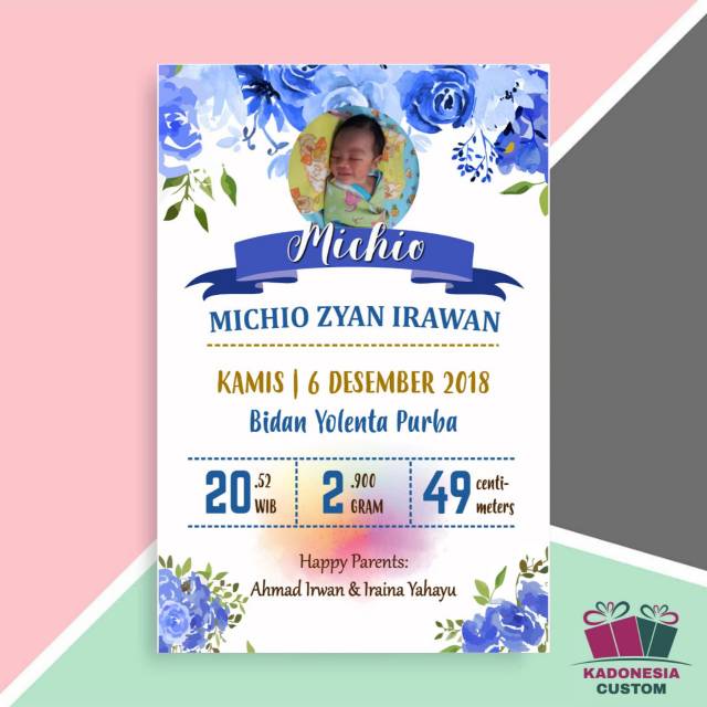 Jual Wall decor foto biodata anak bayi hadiah kado custom ultah wisuda ...