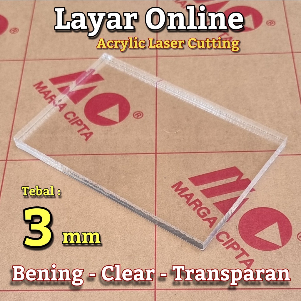 Jual Acrylic 3mm Bening Custom Bebas Potongan Akrilik 3 mm Kustom Laser ...