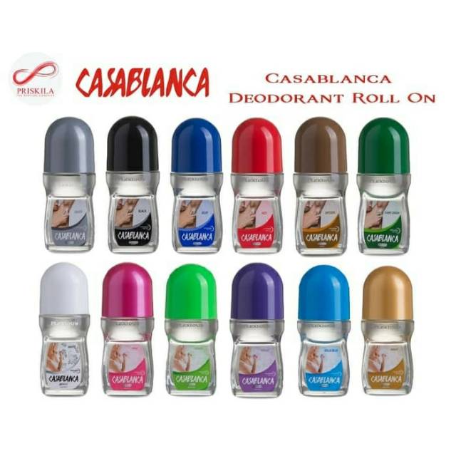 Jual Casablanca Deodorant Roll On 50 ml Anti Prespirant Botol Kaca ...