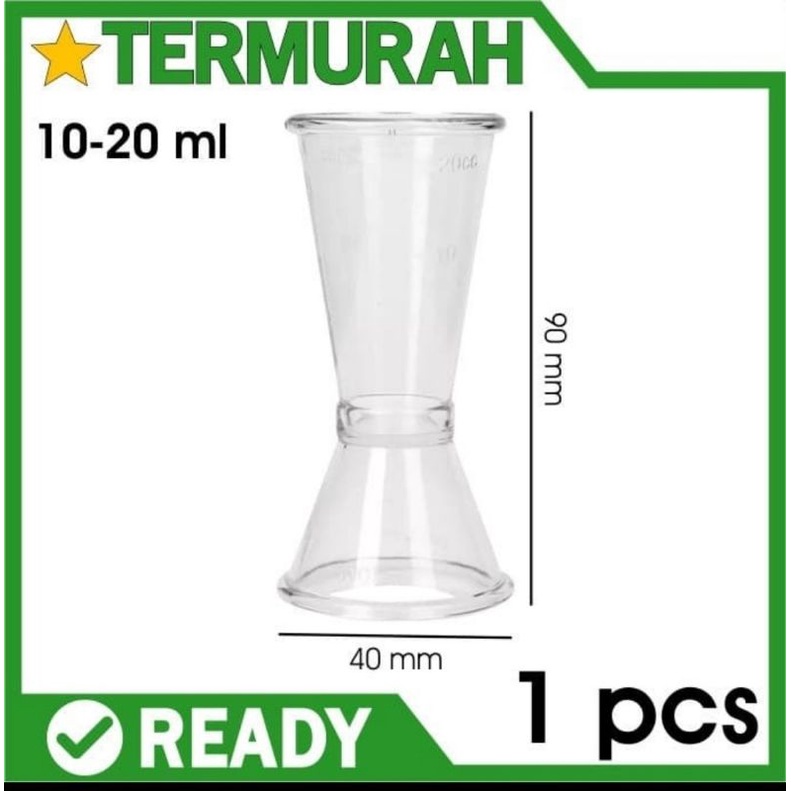 Jual Jigger transparant acrylic 10/20 20/40 cc ml Measuring cup sirup ...