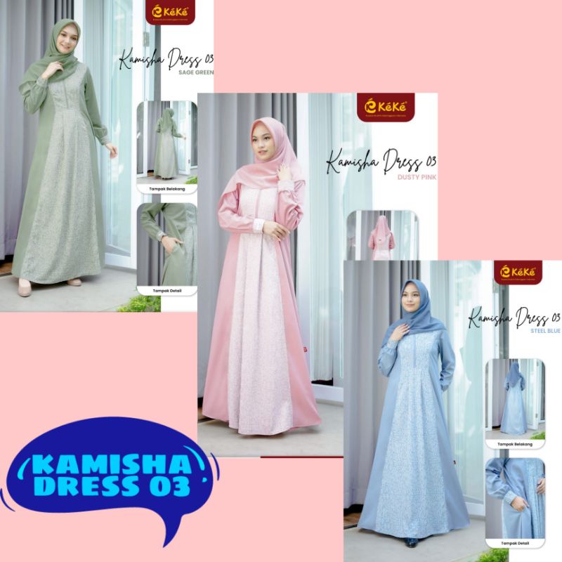 Jual GAMIS KEKE BUSANA MUSLIM KAMISHA DRESS 03 OOTD HIJAB GAMIS CASUAL ...