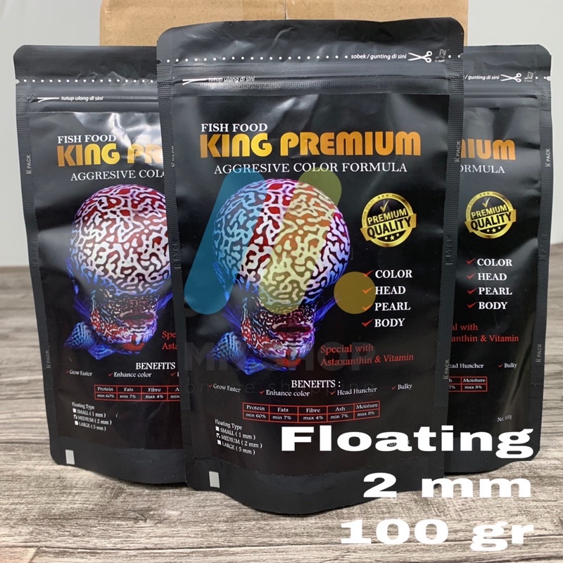 Jual Pelet Ikan Louhan King Premium Floating 100gr Aggresive Color ...