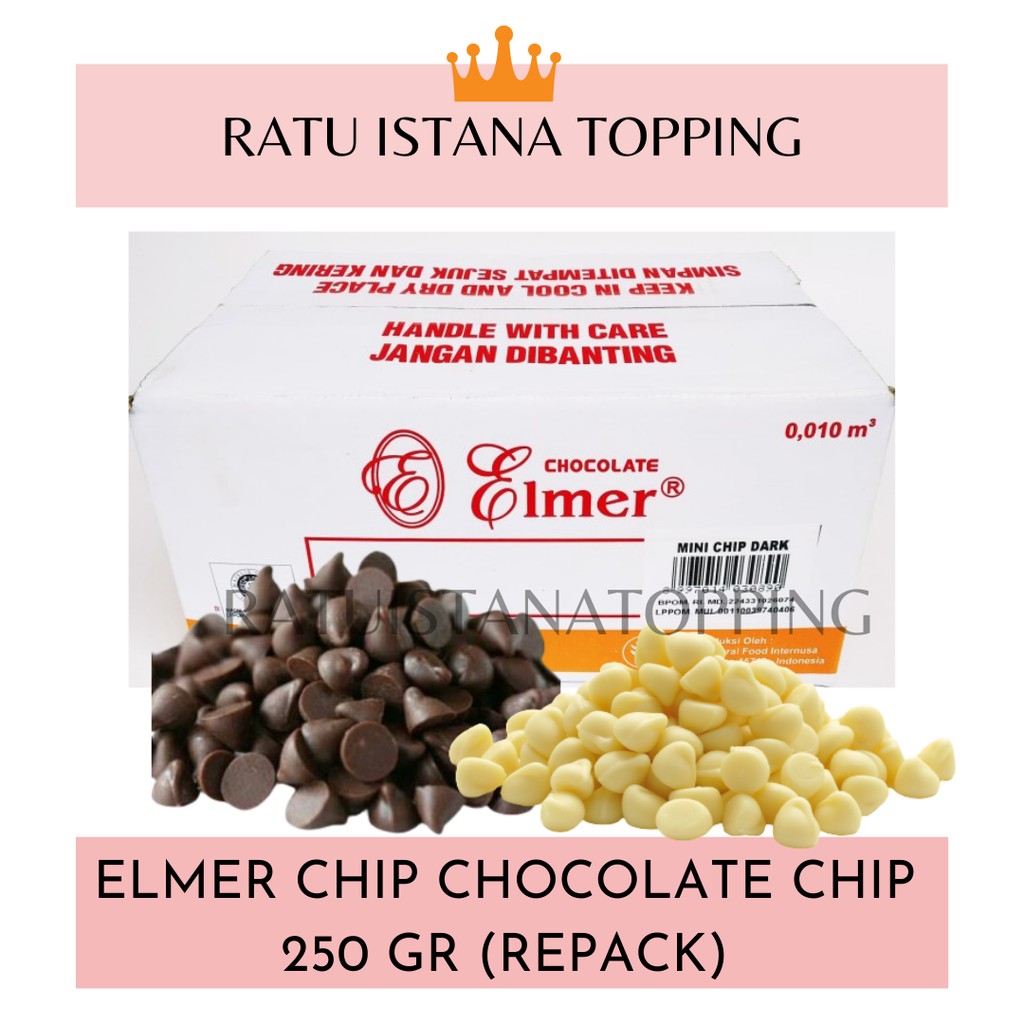 Jual CHOCOCHIPS DARK ELMER 250 GR COKLAT CHIP KERUCUT CONE CHOCO CHIPS ...