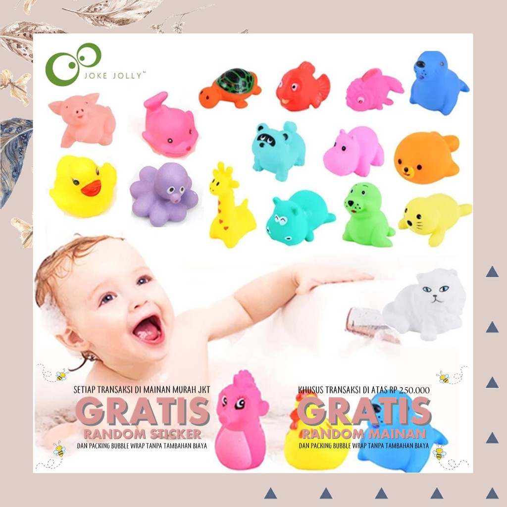 Jual MAINAN MANDI BAYI ANAK ANIMAL TOYS ISI 12 MAINAN ANAK BATH TOYS ...