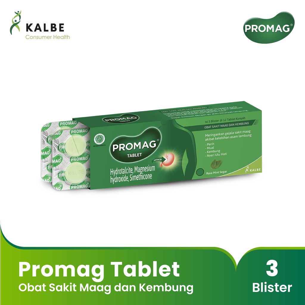 Jual Promag Tablet Obat Sakit Maag Box Isi 3 Blister | Shopee Indonesia