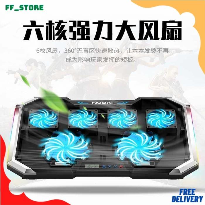 Jual Cooling Fan Pad Gaming Kipas Pendingin Laptop With LED RGB 6 Fan ...