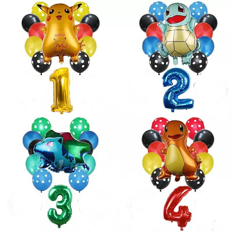 Jual Paket Balon Pokemon Angka Polkadot | Shopee Indonesia
