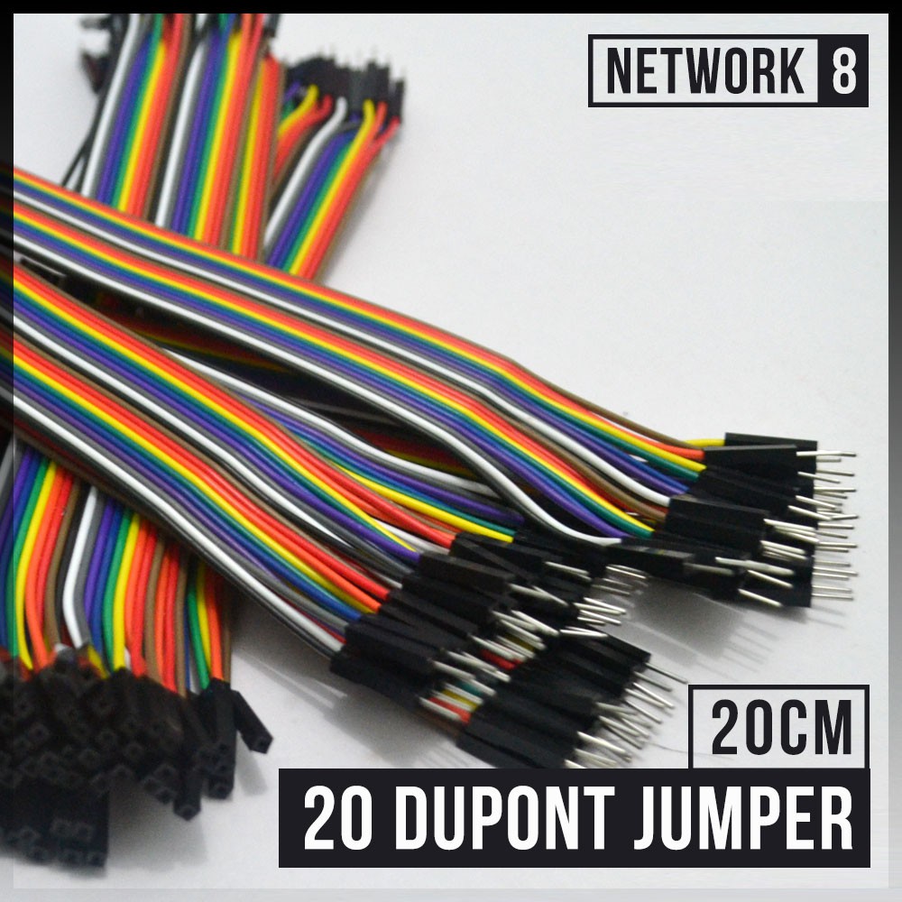 Jual 1 PC ECER KABEL JUMPER DUPONT BREADBOARD MALE TO MALE TO FEMALE 20 ...