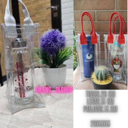 Jual tas mika SAKURA BOTOL botol tebal 0.3 tas mika tumbler termurah ...