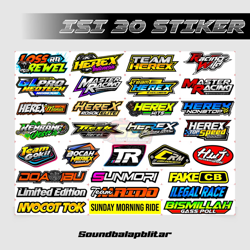 Jual [PROMO] Stiker Motor Racing - Isi 30 - sticker helm - sticker ...