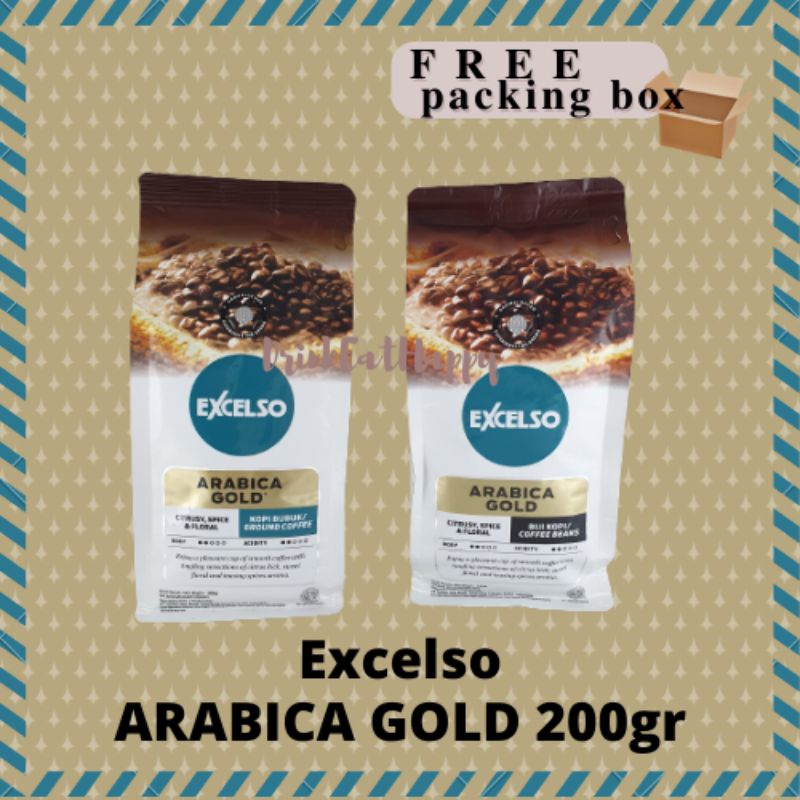Jual EXCELSO ARABICA GOLD 200 gr Kopi Bubuk Kopi Biji 200 gram | Shopee ...