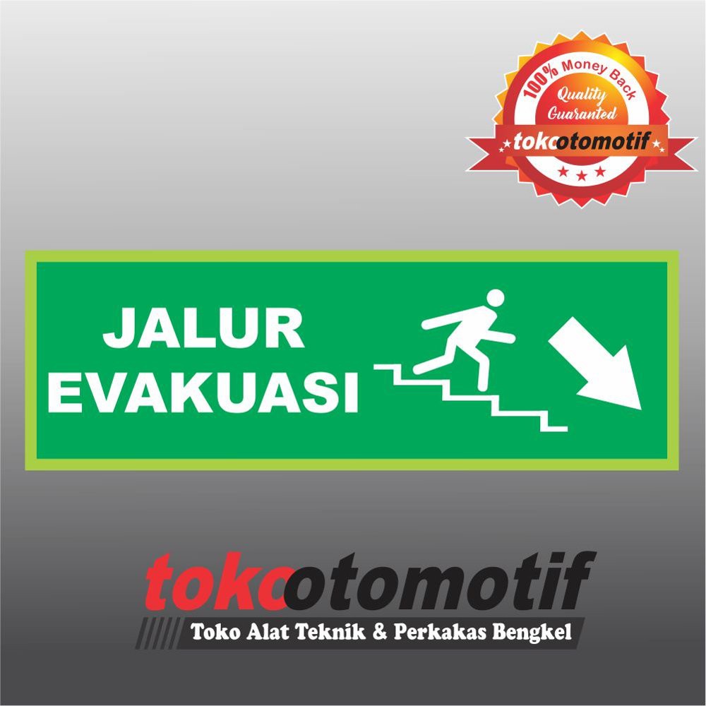 Jual Sticker Safety Sign K3 Tanda Arah Jalur Evakuasi - Panah Bawah ...