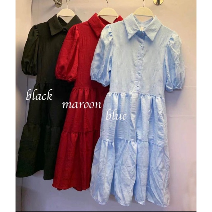 Jual Doremi Dress Simple Basic Korean Chic Style Look Collar Kerja ...
