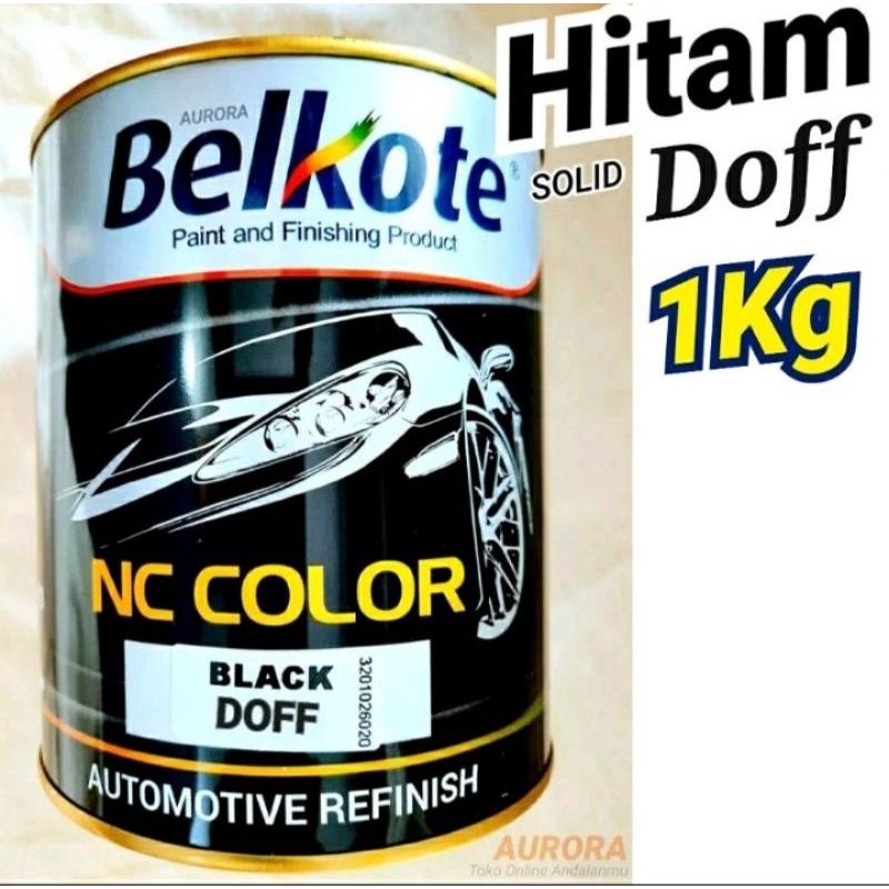 Jual Cat Hitam Dop 1Kg Belkote NC Black Doff Solid Belkot 1Kilo 1Liter ...