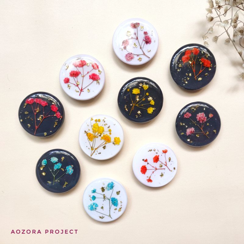 Jual Dried Flower Popsocket Baby Breath / Pressed Flowers Pop Socket ...