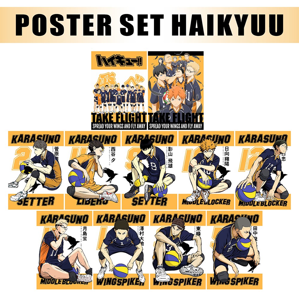 Jual Poster Set Haikyuu On The Top Anime Wall Decor Aesthetic Sport ...