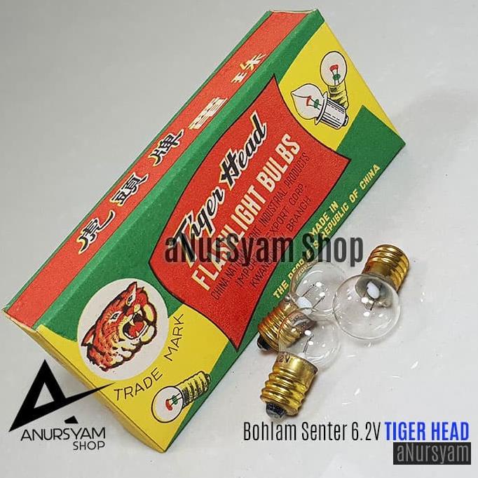 Jual Bohlam Senter 6.2 Volt TIGER HEAD / Bohlam Senter Drat Kuningan ...