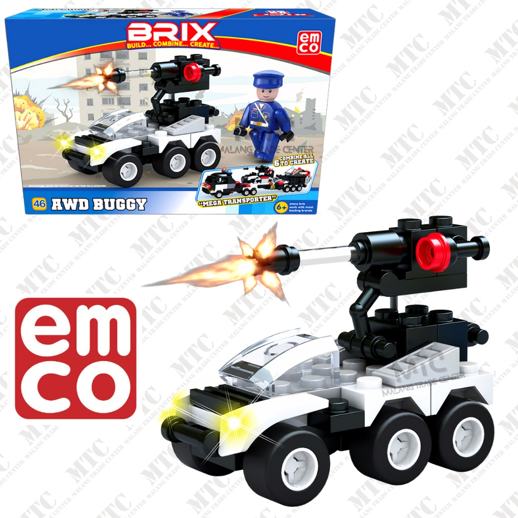 Jual Mainan Balok Lego Bricks Emco Brix Mobil Polisi Pesawat Kapal Laut ...