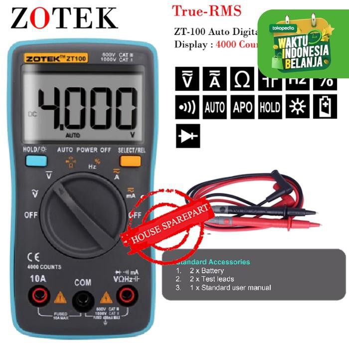 Jual AVOMETER DIGITAL ZOTEK ZT100 / MULTITESTER DIGITAL ZOTEK ZT 100 ...